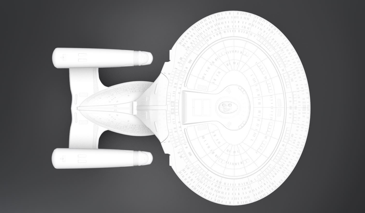 Enterprise D scale model 3D model 3D printable | CGTrader