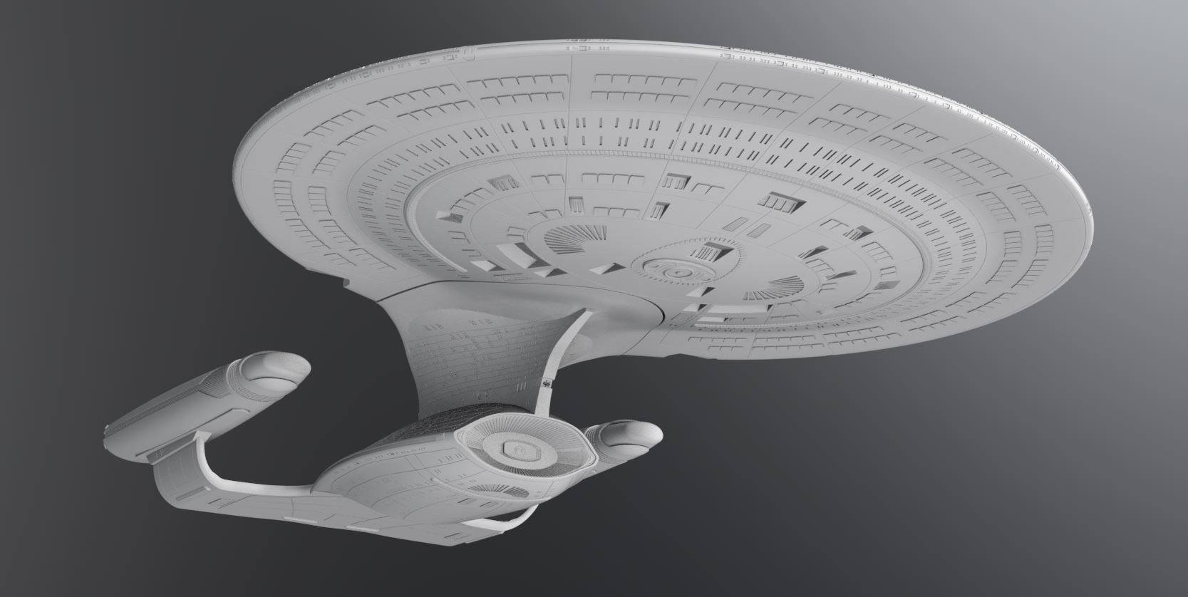 Enterprise D scale model 3D model 3D printable | CGTrader