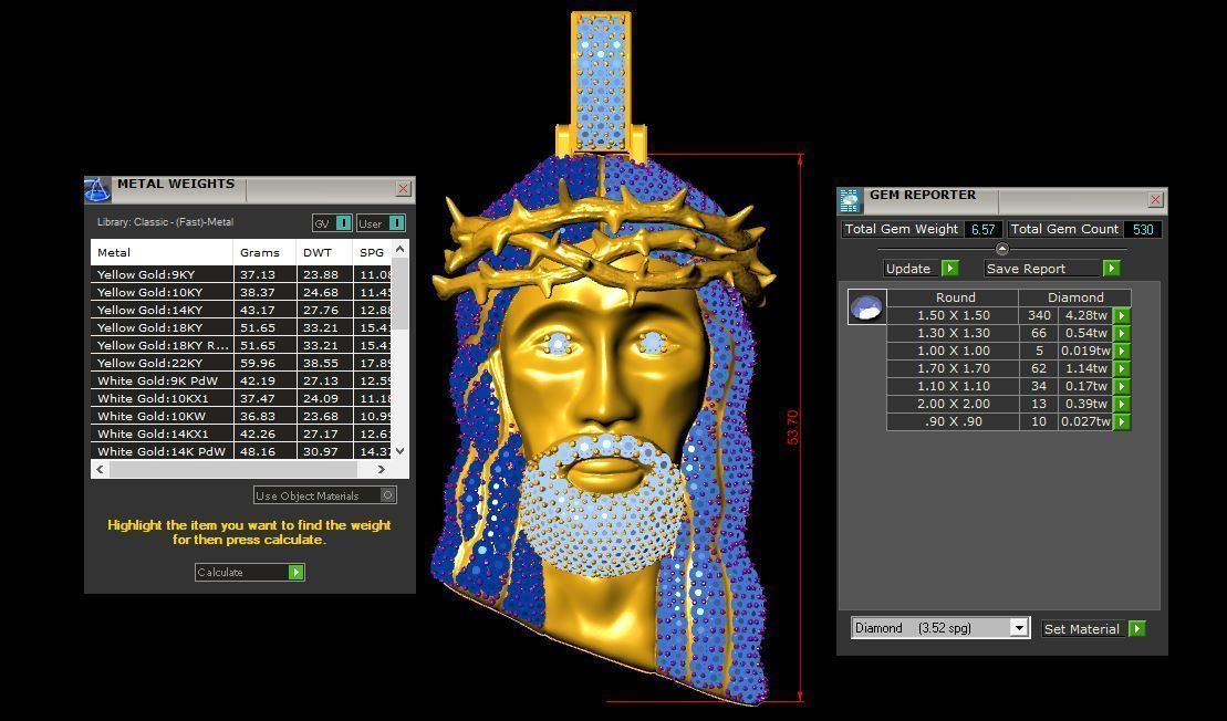 Jesus face pendant 2 inch 3D model | CGTrader