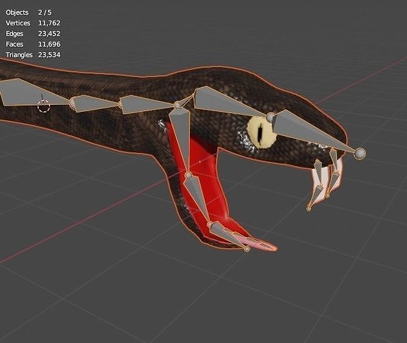 3D model rigged 3d snake VR / AR / low-poly | CGTrader