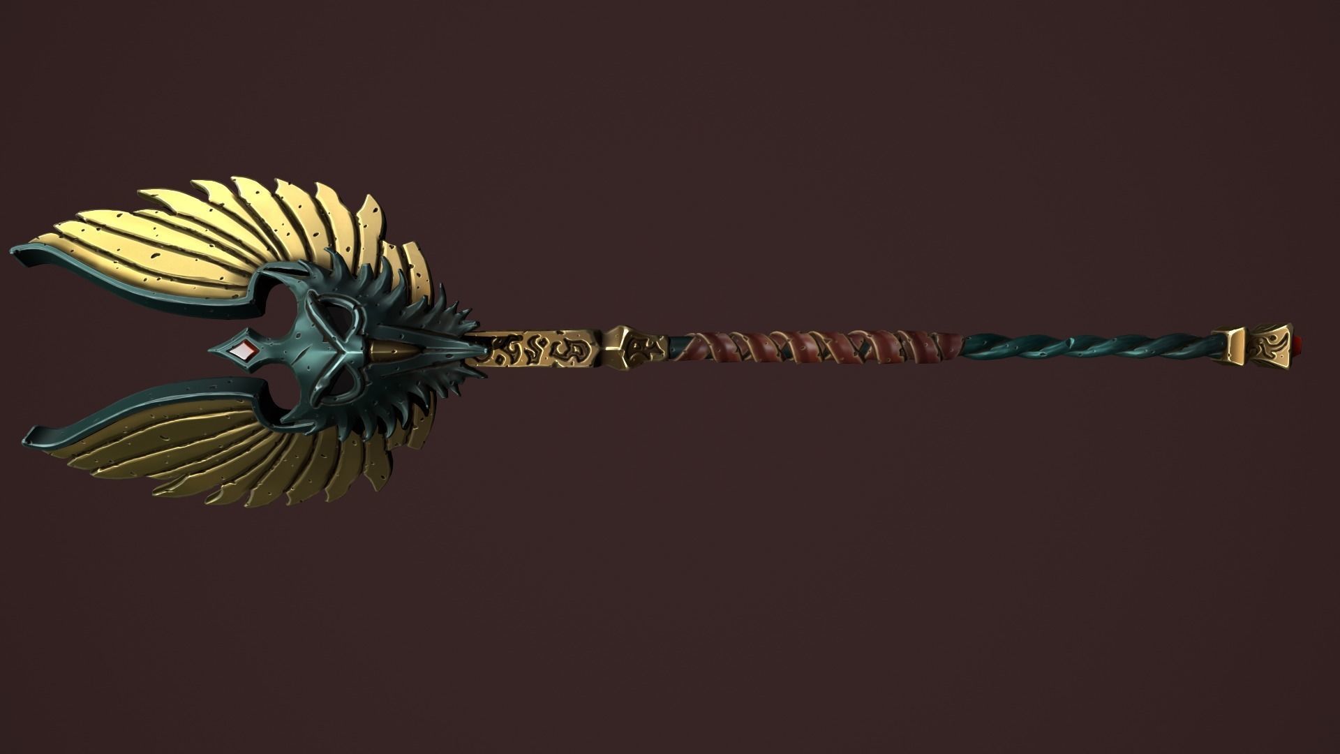 Rune staff 3d print 3D model 3D printable | CGTrader