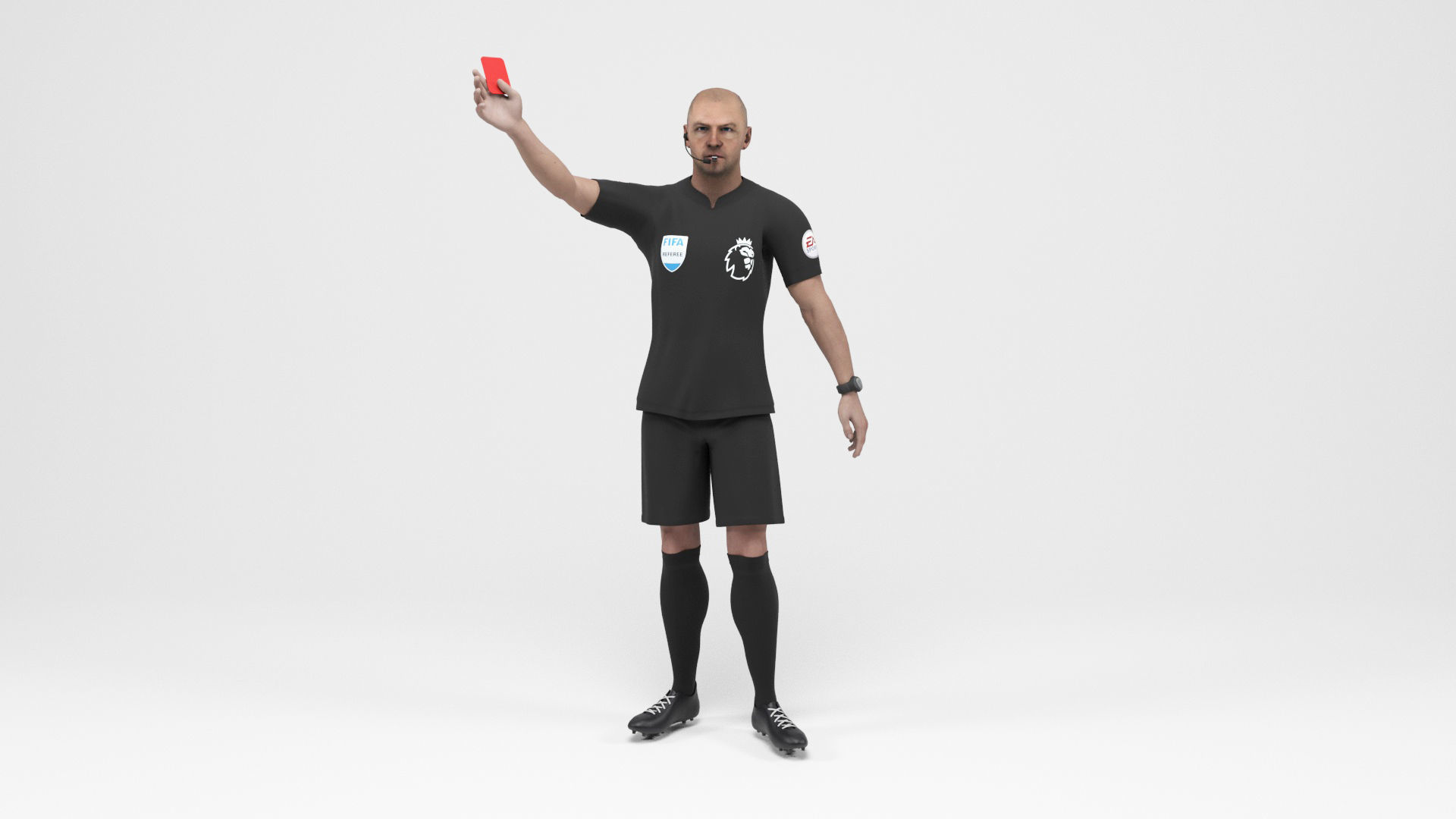 Referee 1 soccer 3D model animated rigged | CGTrader