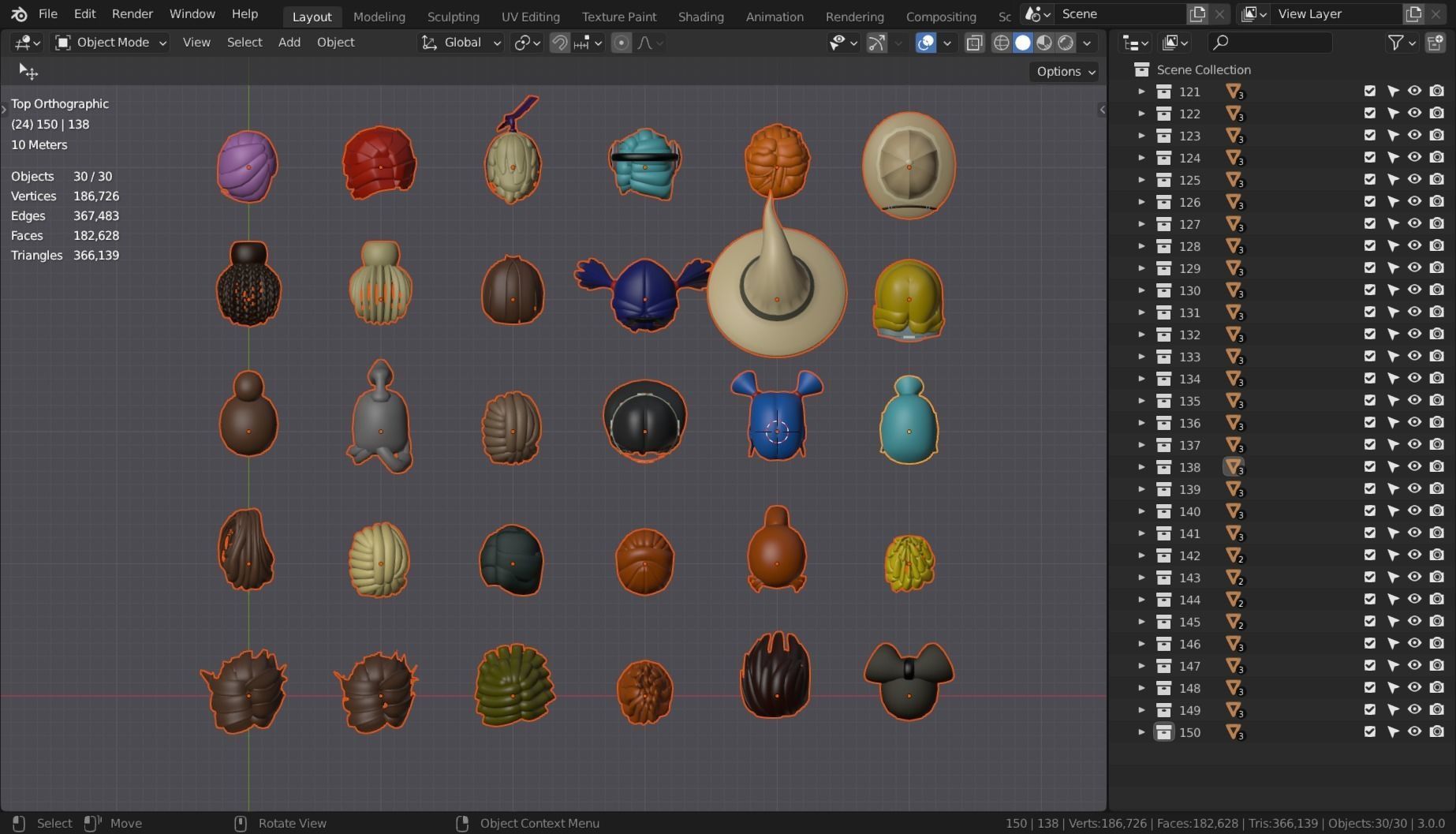 3D model Base Stylized Haircuts 121-150 VR / AR / low-poly | CGTrader