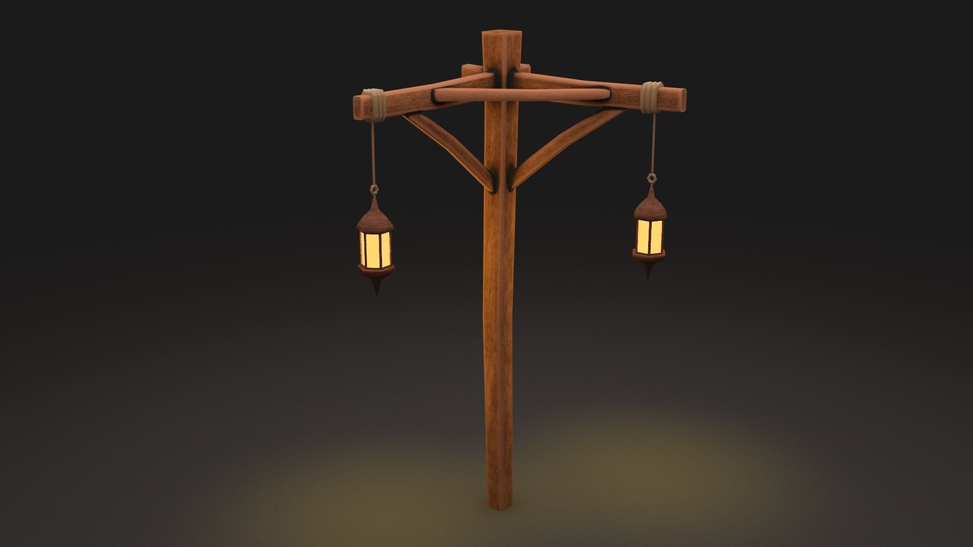 3D model Low Poly Wooden Lights VR / AR / low-poly | CGTrader