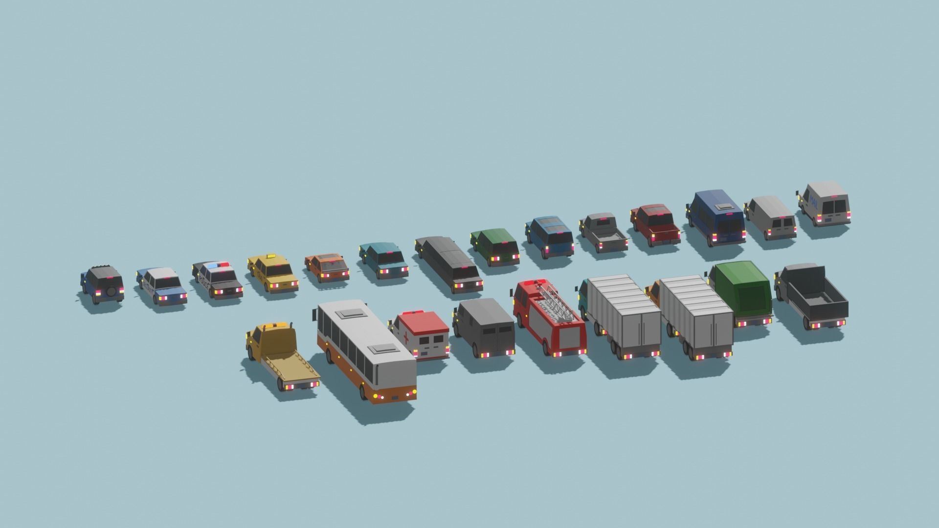 3D model Low Poly Vehicle Pack VR / AR / low-poly | CGTrader