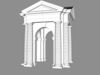 3D model Arched portico in the mas Tuscan order with freestanding ...