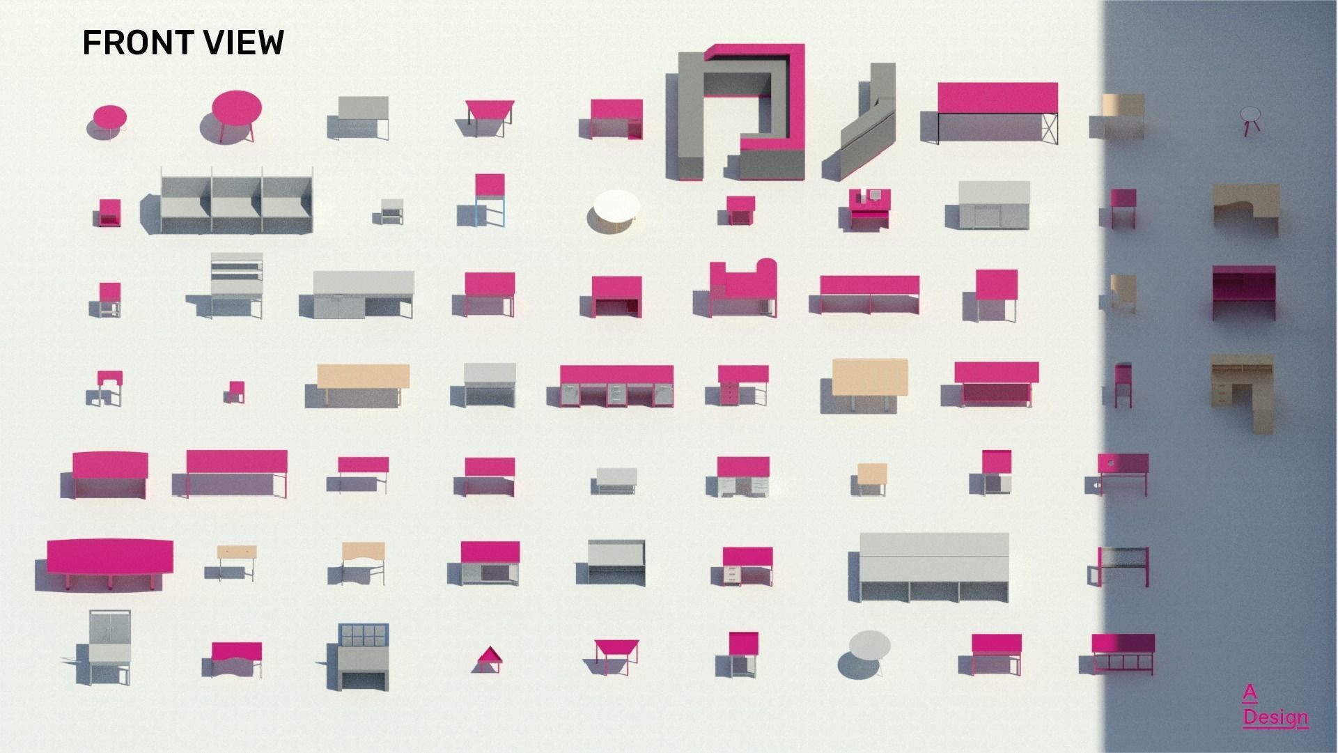 Tables big and small - Pack of revit families 3D model | CGTrader