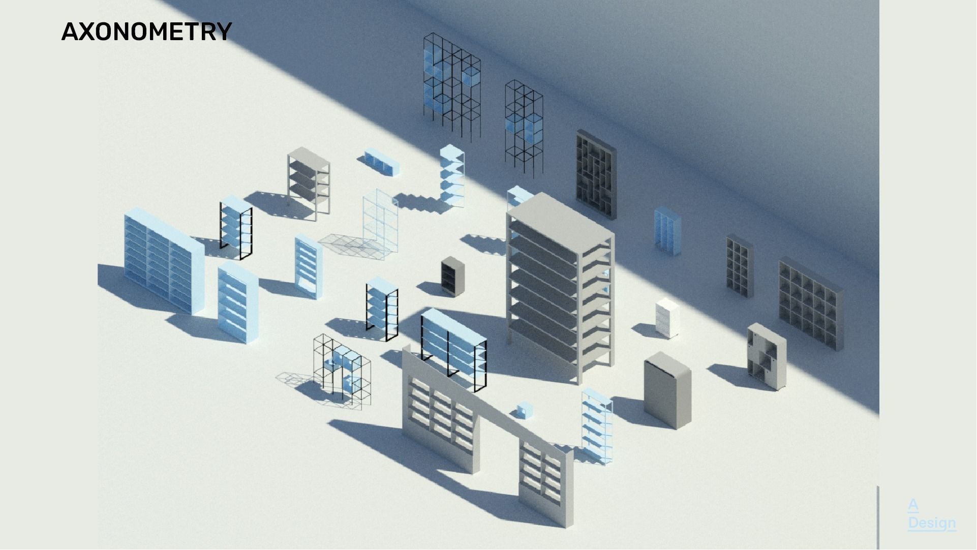 Shelving - Pack of revit families 3D model | CGTrader