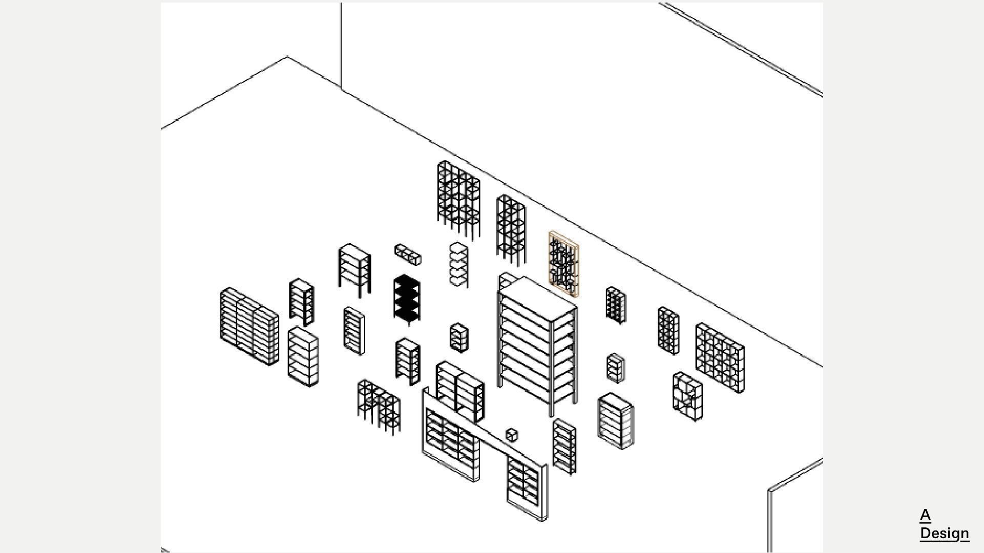 Shelving - Pack of revit families 3D model | CGTrader
