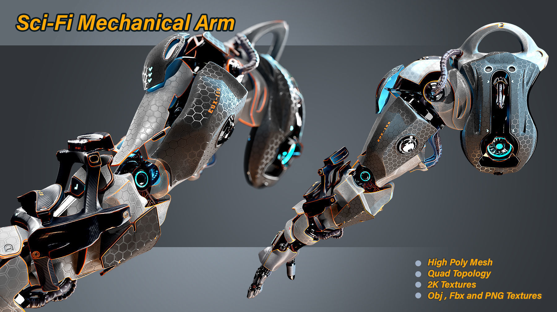 Sci-Fi Mechanical Arm 3D model | CGTrader