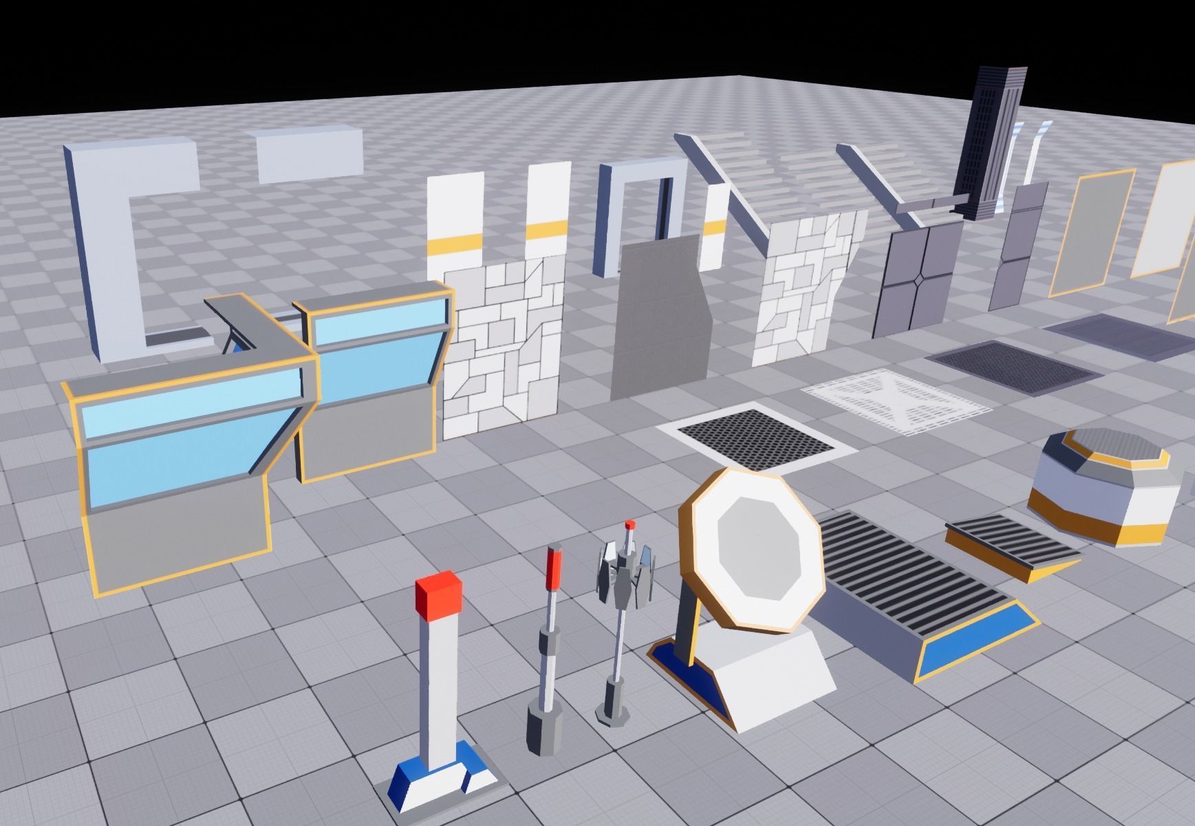 3D model SCI FI BASE MODULAR KIT LOW POLY VR / AR / low-poly | CGTrader