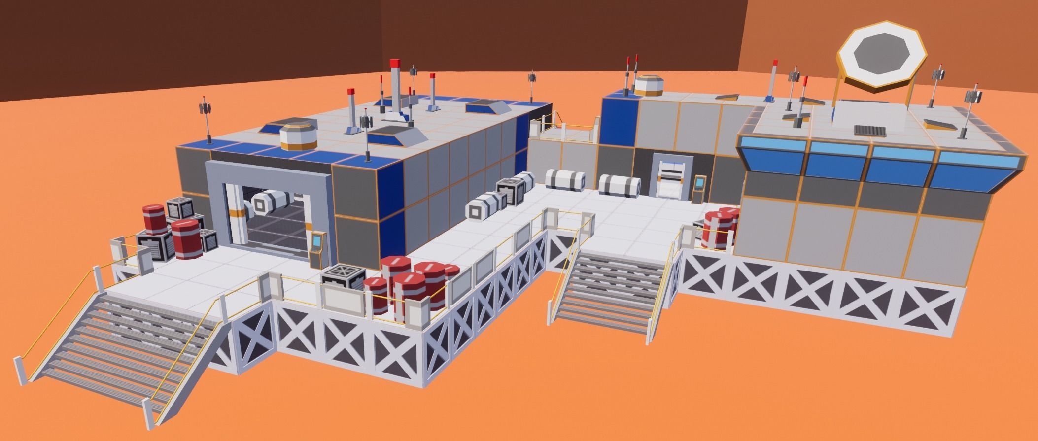 3D model SCI FI BASE MODULAR KIT LOW POLY VR / AR / low-poly | CGTrader
