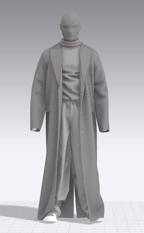 Casual Outfit Gray coat 3D model | CGTrader