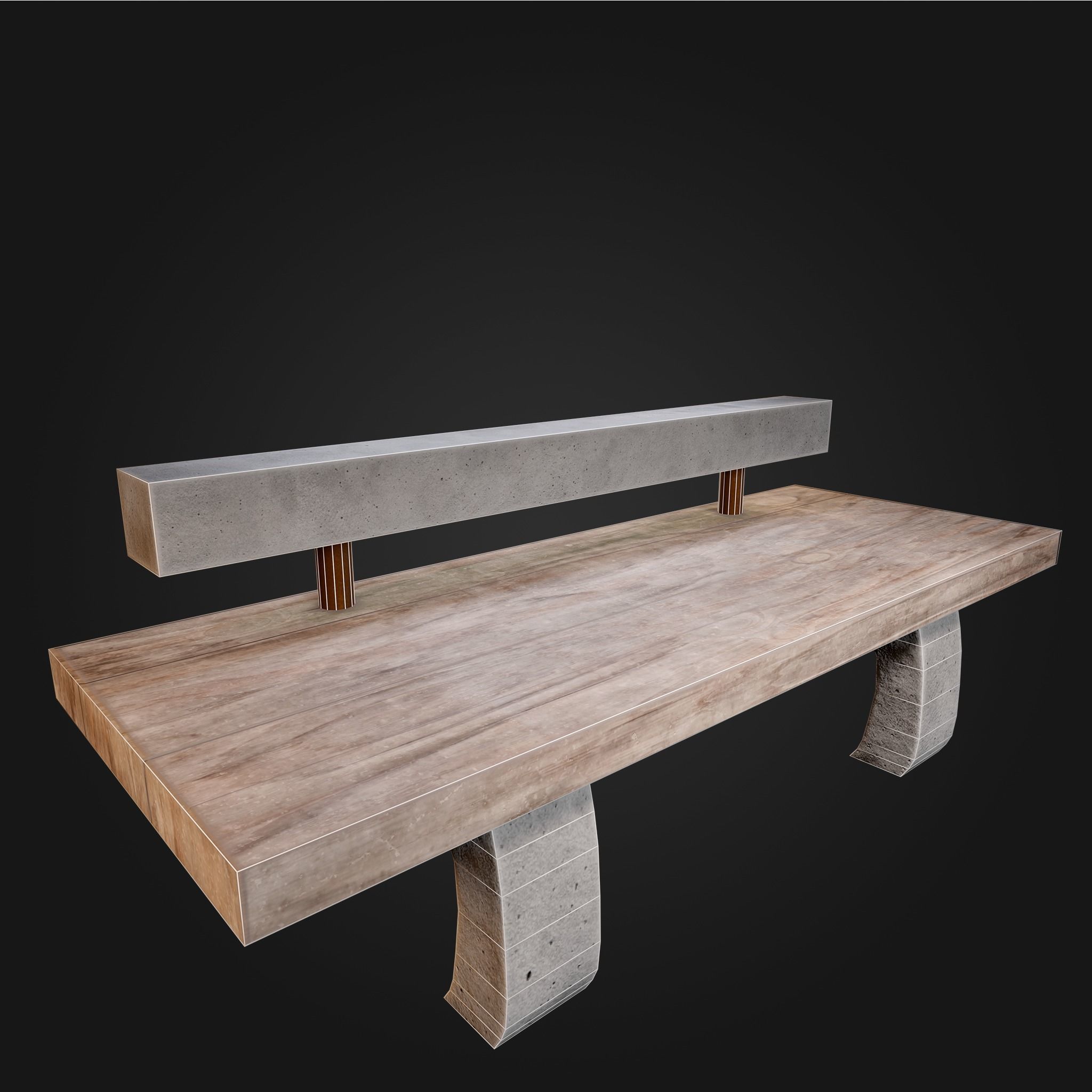 3D model Park bench Japan Garden Torii Lowpoly Vr AR VR / AR / low-poly ...