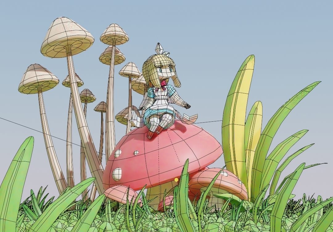 3D model ALICE with a shroomm VR / AR / low-poly | CGTrader