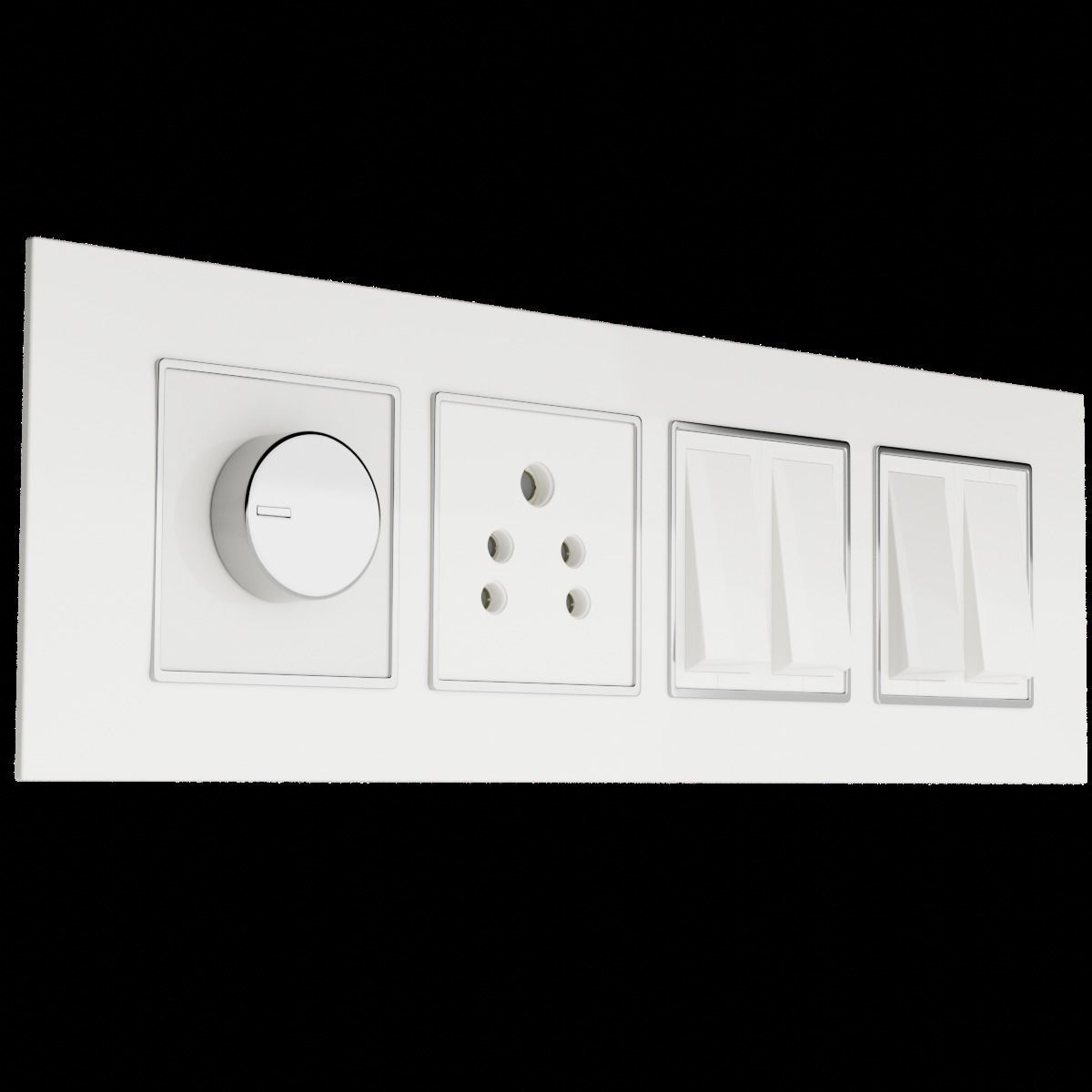 Chrome Knob Switch Board 3D model | CGTrader