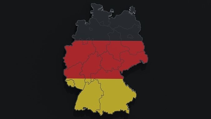 3D model Political Map of Germany VR / AR / low-poly | CGTrader