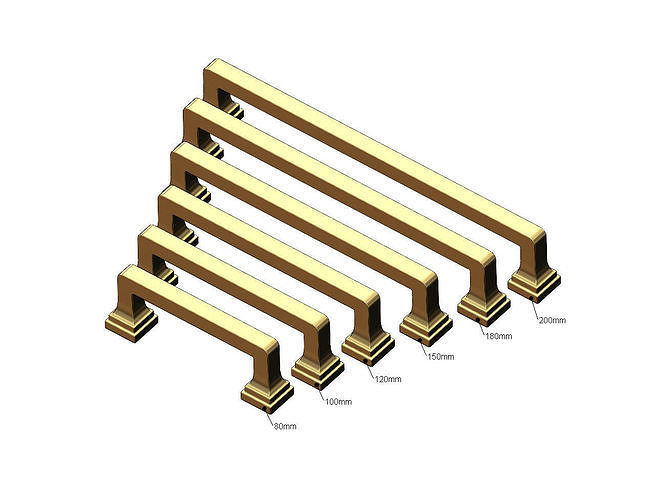 Cabinet drawer handle and pull N001 miniset 3D model 3D printable ...