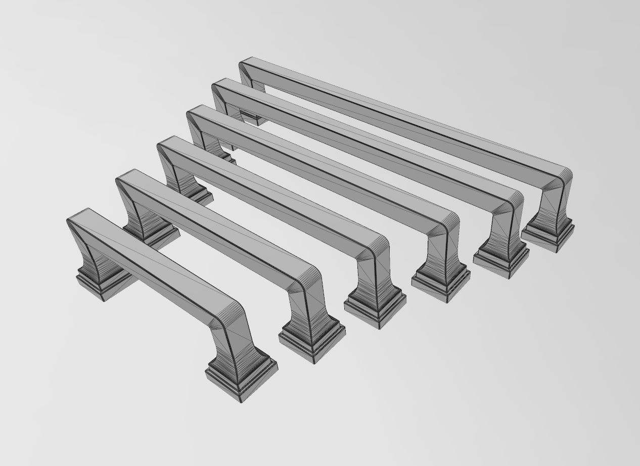 Cabinet drawer handle and pull N001 miniset 3D model 3D printable ...