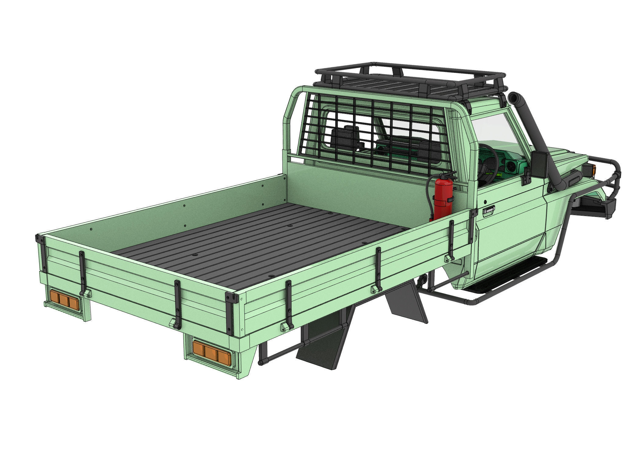 toyota land cruiser ute rc body for 1 to 10 scale RC chassis 3D model ...