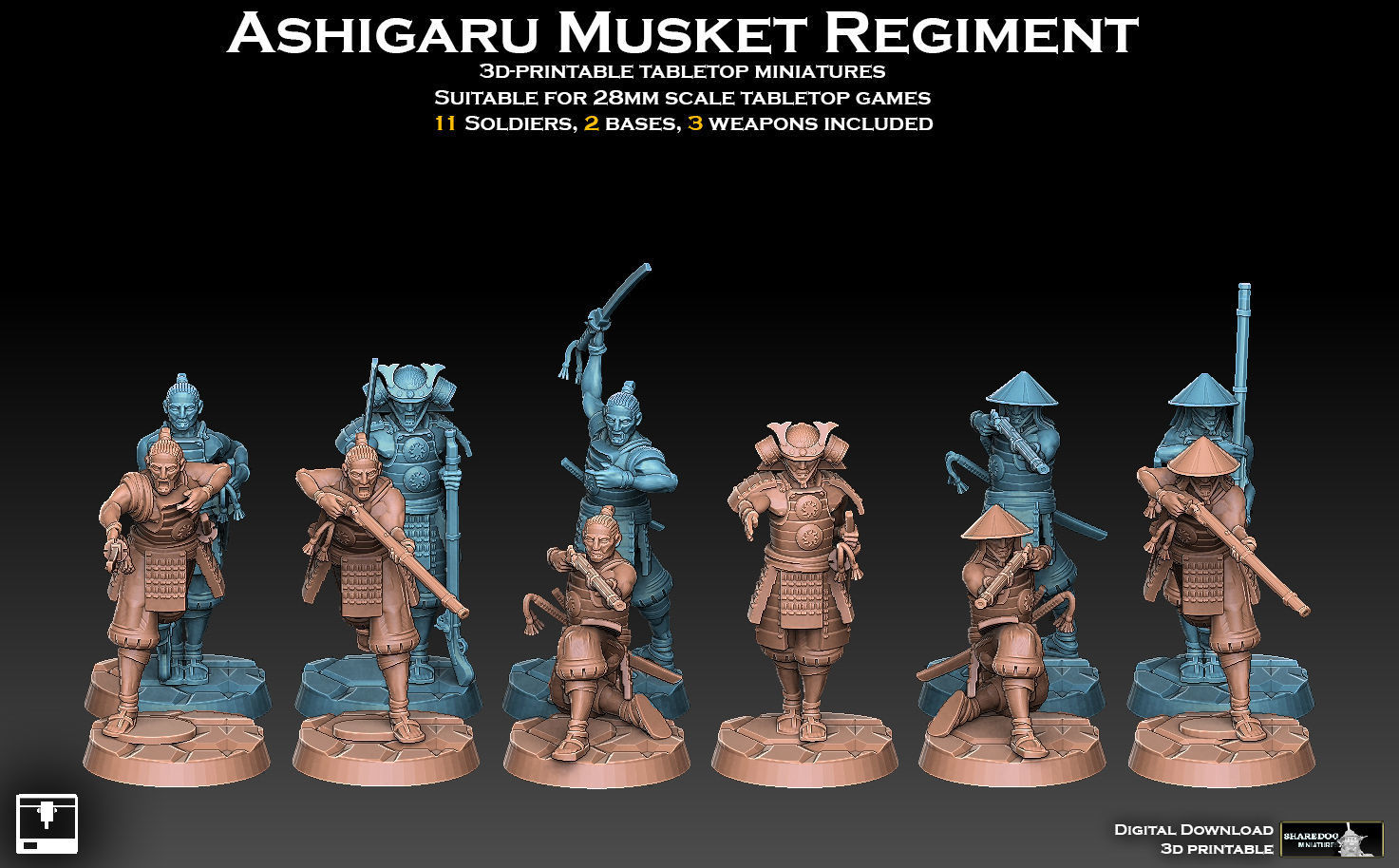 Ashigaru Musket Regiment 3D model 3D printable | CGTrader