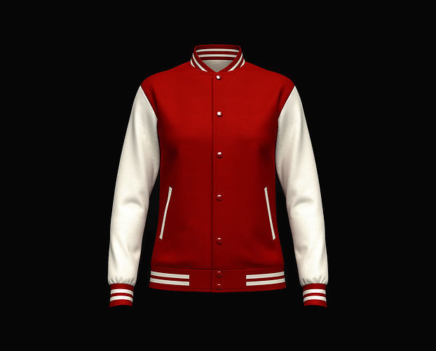 Women Varsity Jacket 3D model | CGTrader