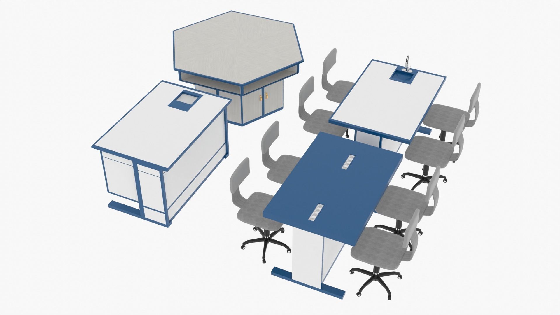 3D model laboratory desk pack VR / AR / low-poly | CGTrader