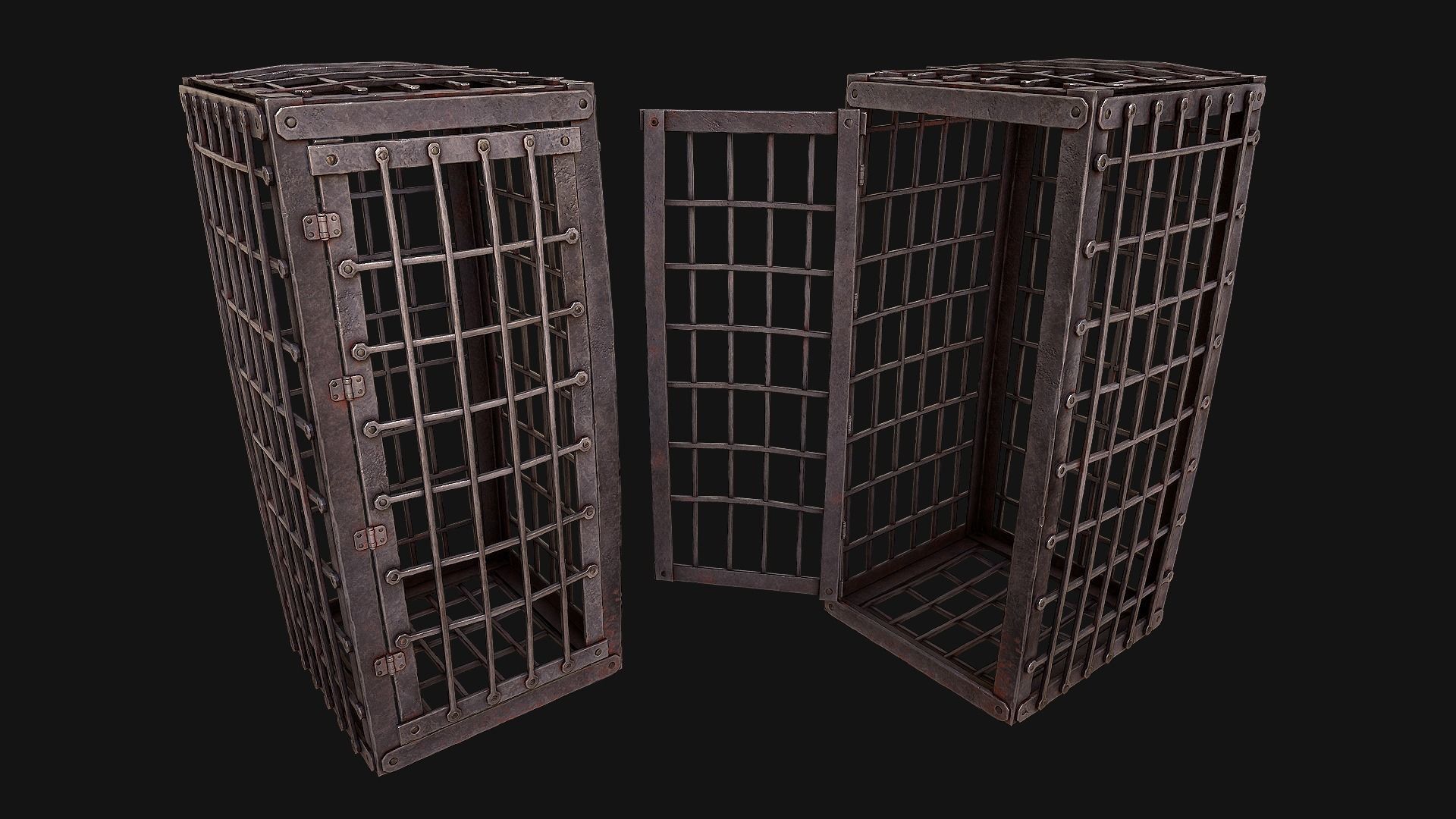 3D model Medieval Torture Cage Set VR / AR / low-poly | CGTrader