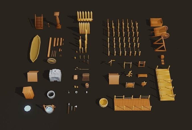 3D model Props pack VR / AR / low-poly | CGTrader