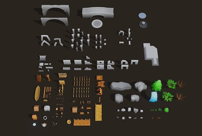 3D Model Collection Assets pack VR / AR / low-poly | CGTrader
