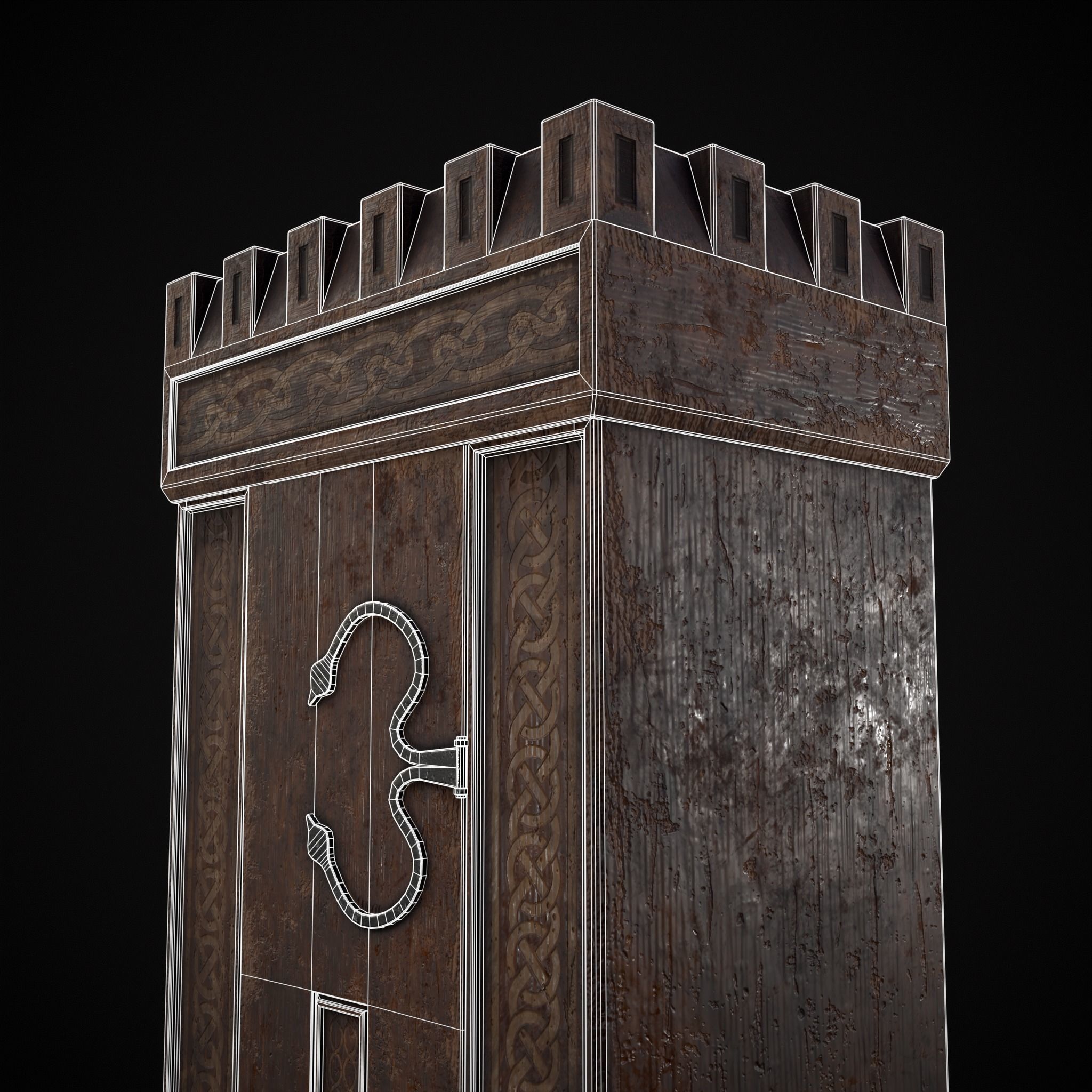 3D model Rustic Medieval Cloak Wardrobe VR / AR / low-poly | CGTrader