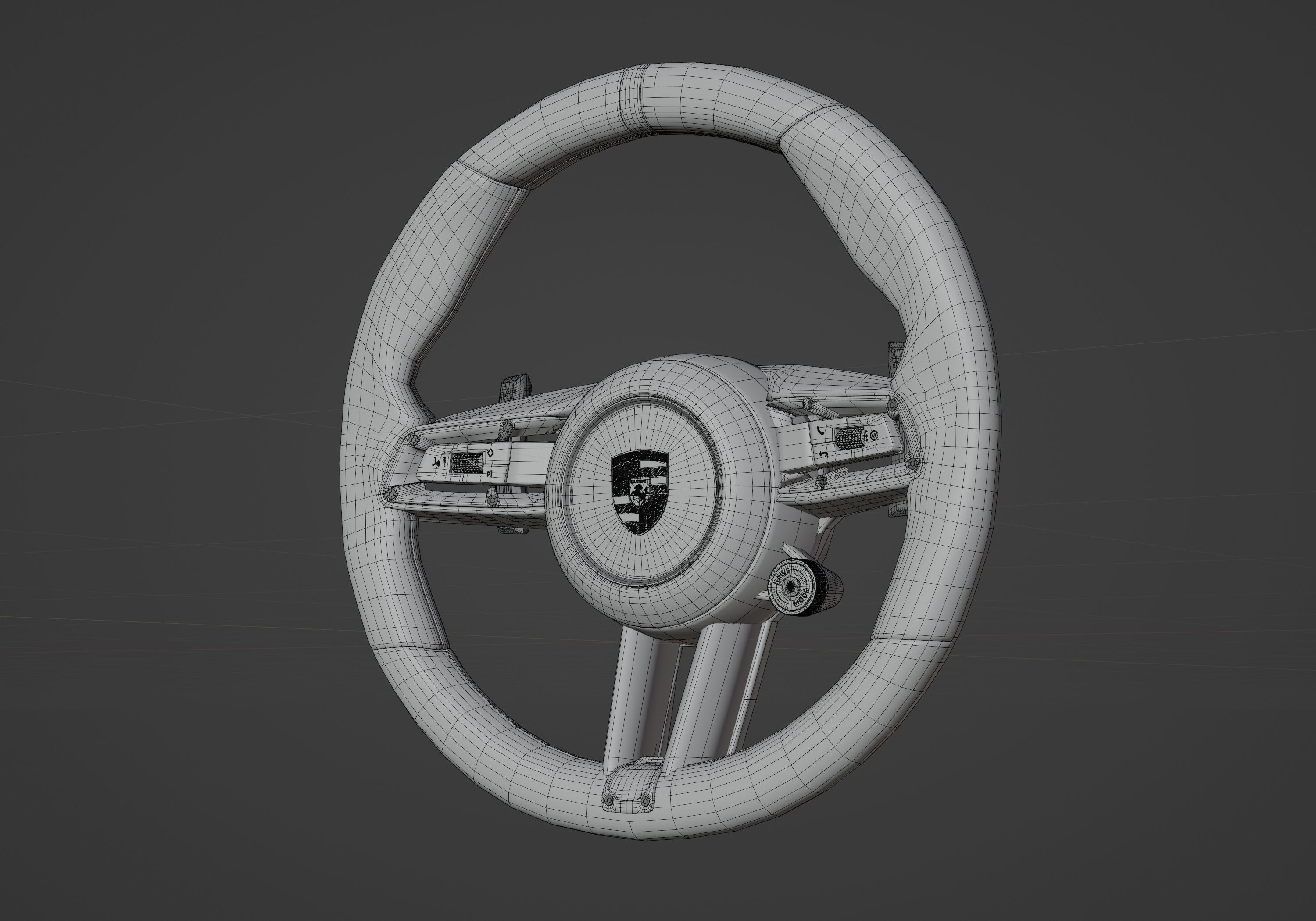 Porsche 911 992 Steering Wheel High Poly 4K 3D model | CGTrader