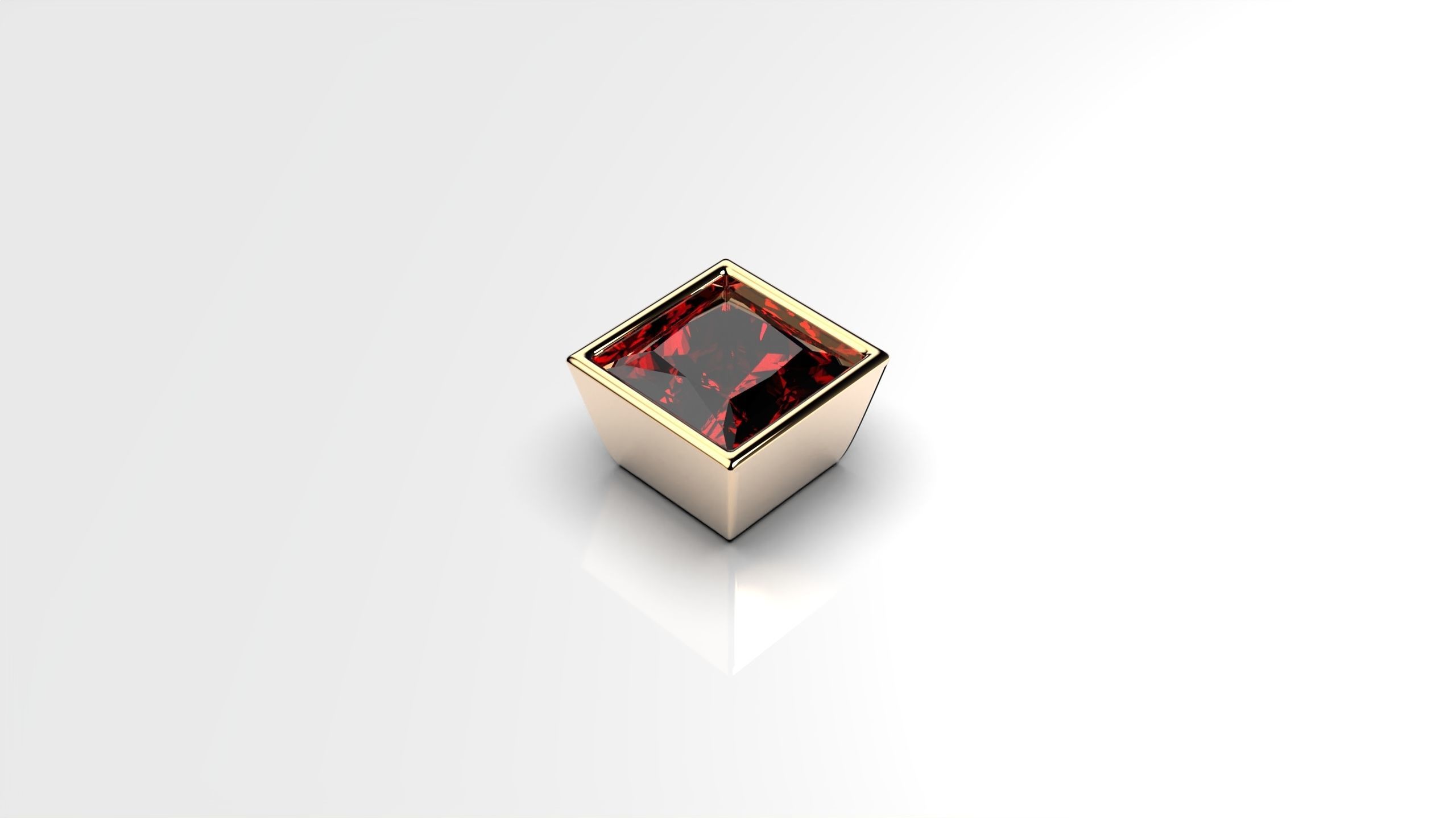 princess shape bezel flush setting ring heads 3D model 3D printable ...