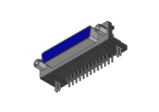DB25 female connector elbow through hole 3D model | CGTrader