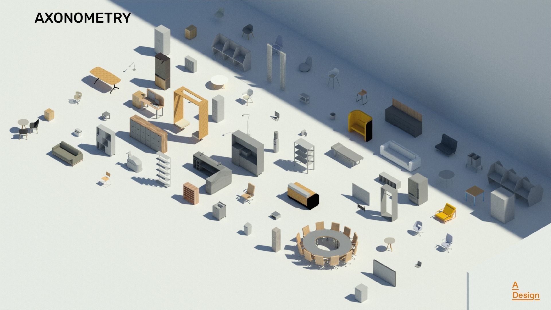 Office equipment - Pack of revit families 3D model | CGTrader