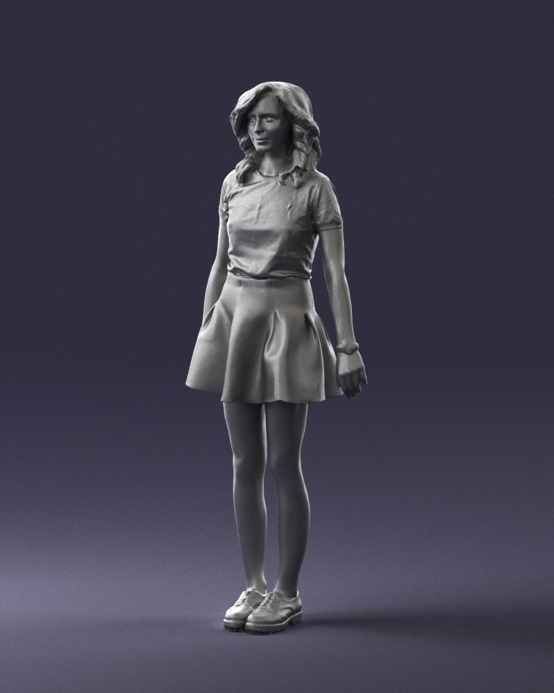 Blonde in a skirt with a tattoo 0267 3D Print Ready 3D model 3D printable | CGTrader