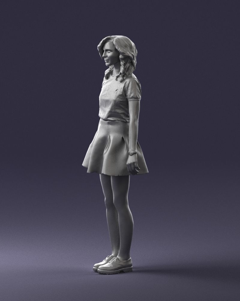 Blonde in a skirt with a tattoo 0267 3D Print Ready 3D model 3D printable | CGTrader