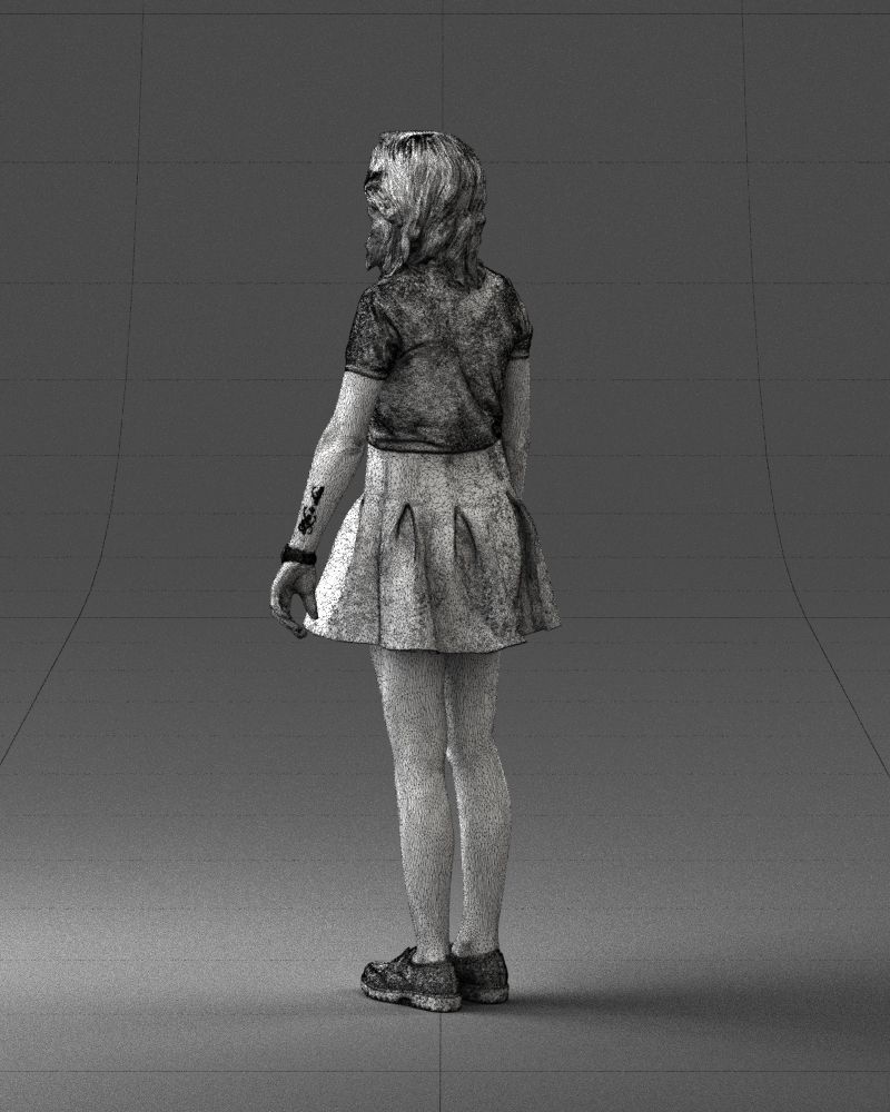 Blonde in a skirt with a tattoo 0267 3D Print Ready 3D model 3D printable | CGTrader