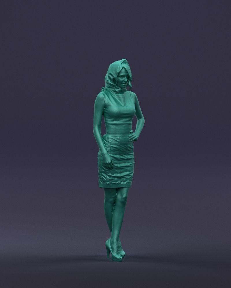 Blue headscarf woman 0426 3D Print ready 3D model 3D printable | CGTrader