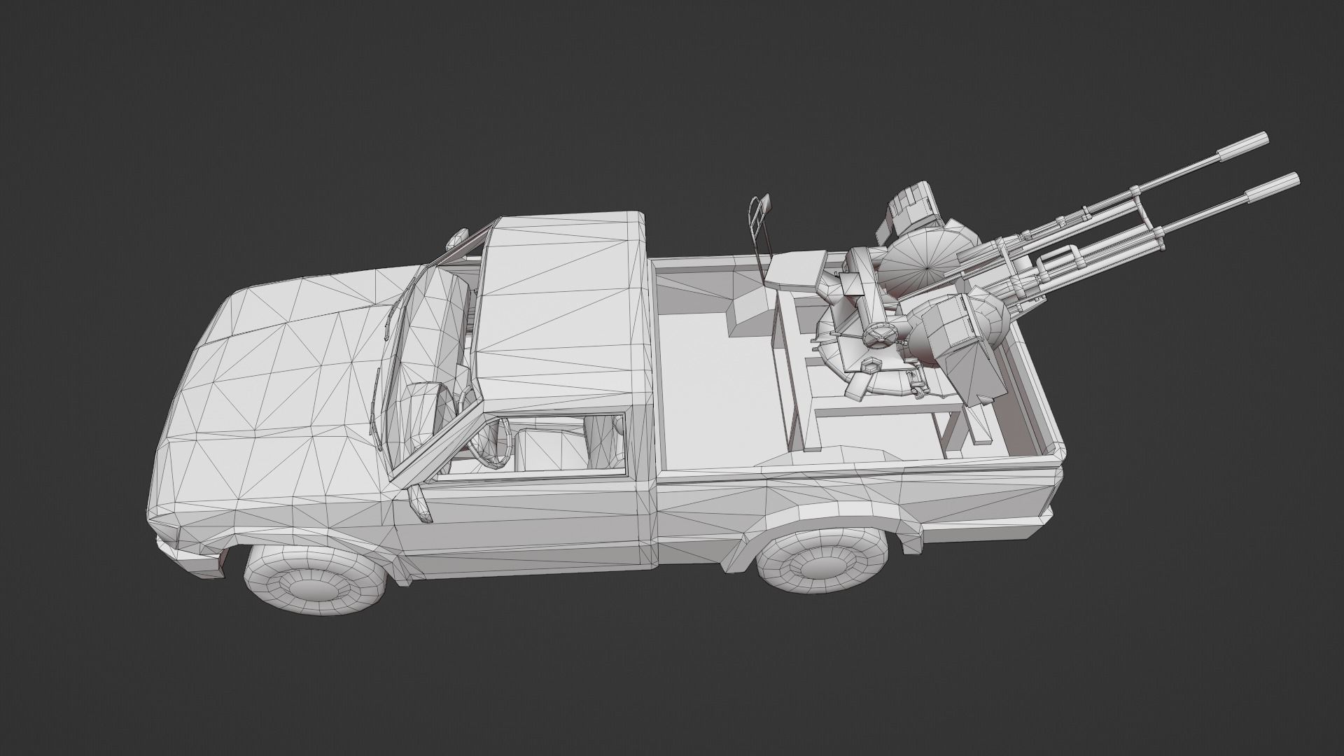 3D model pick up gun truck VR / AR / low-poly | CGTrader