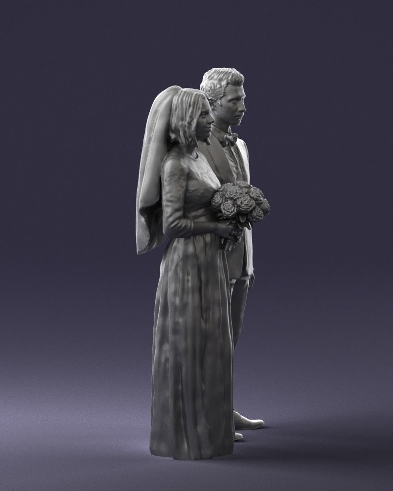 Bride and groom brunettes 0481 3D model | CGTrader