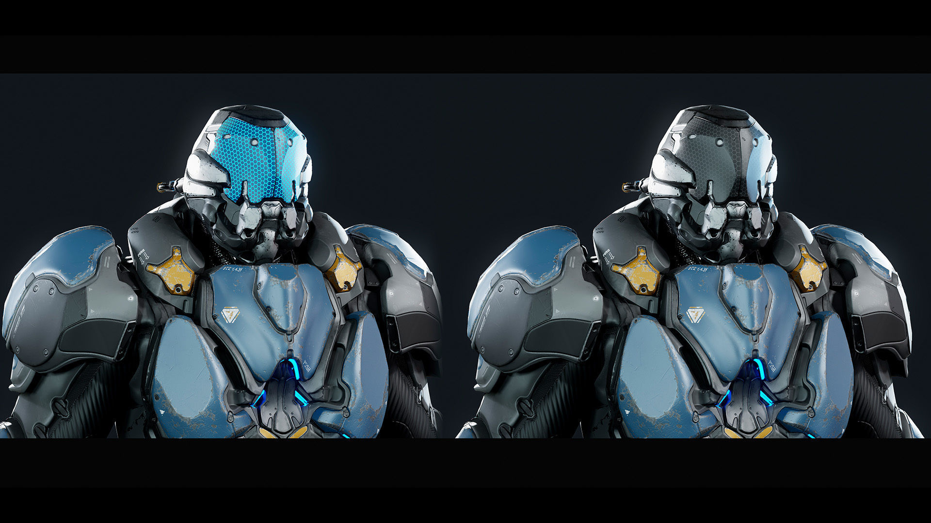 3D model Sci-Fi Heavy Armored Soldier Character with PBR materials VR ...