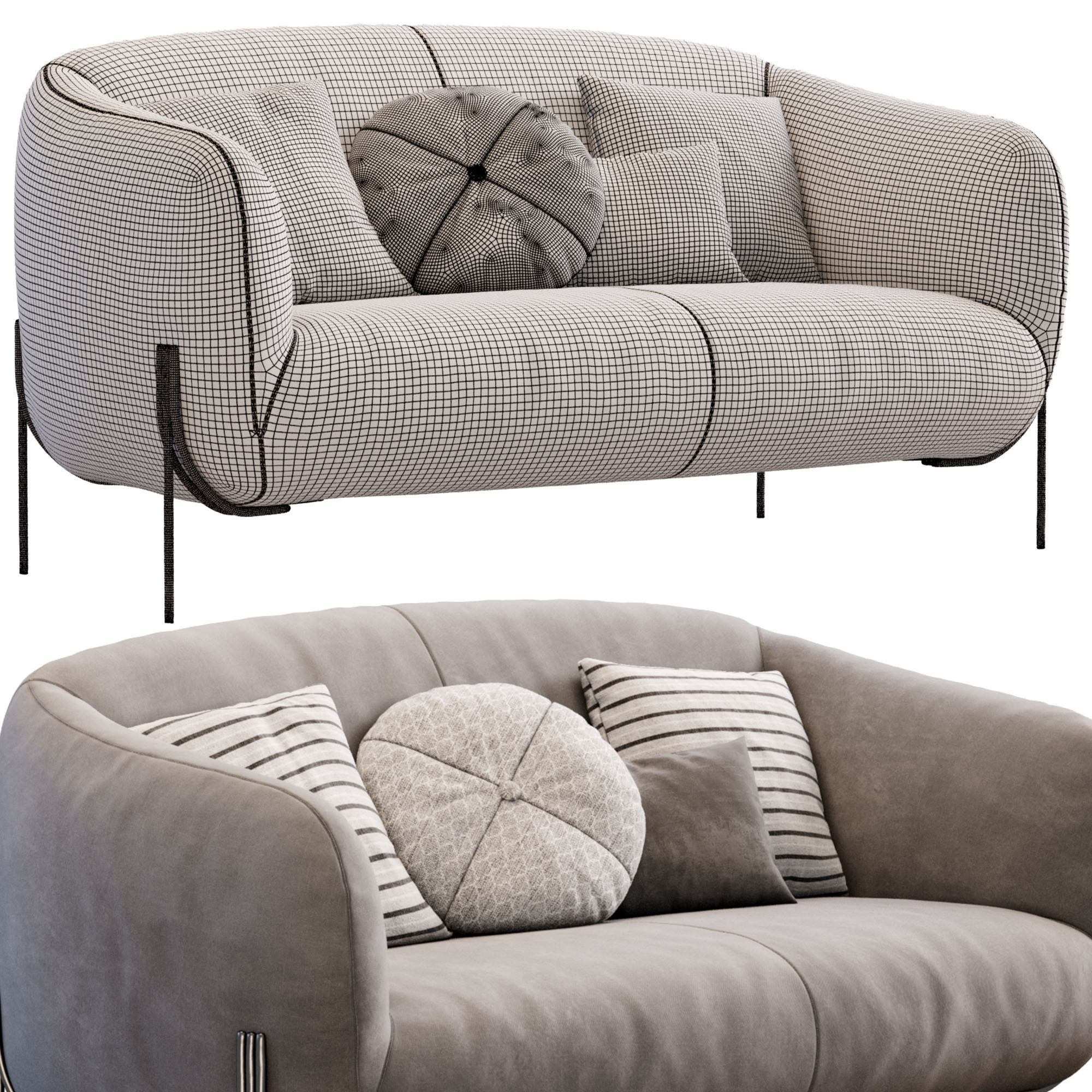 Geo Sofa By Saba 3D model | CGTrader