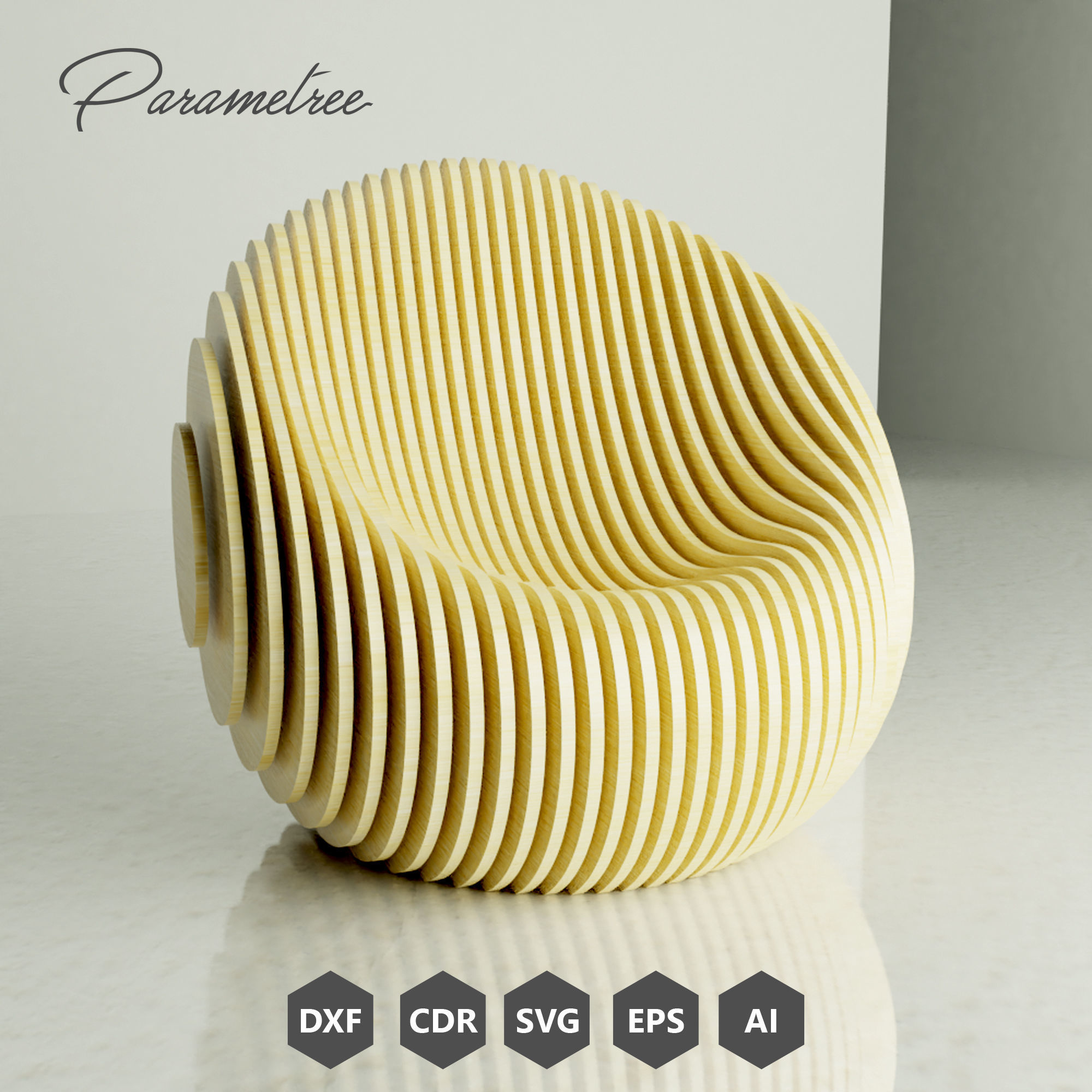 Parametric Chair Beanyx Design Digital download DXF files cnc 3D model ...