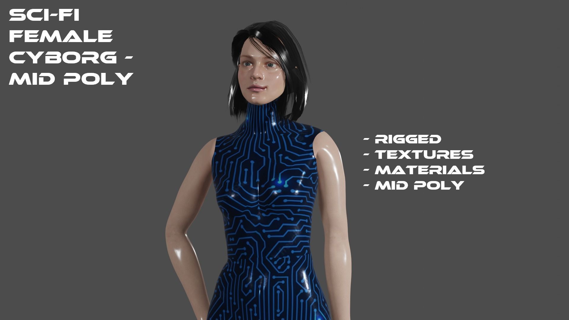 Sci Fi Sexy Female Mid Poly 3d Model Rigged Cgtrader