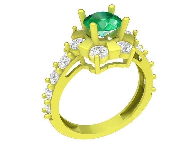 diamond women ring 4168 3D model 3D printable | CGTrader