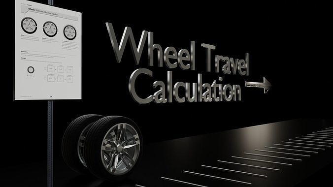 Wheel Travel Calculation 3D model animated | CGTrader