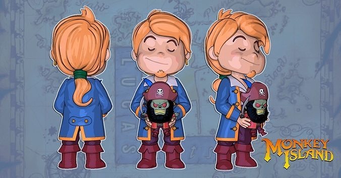 Guybrush Threepwood Monkey Island 3D model 3D printable | CGTrader