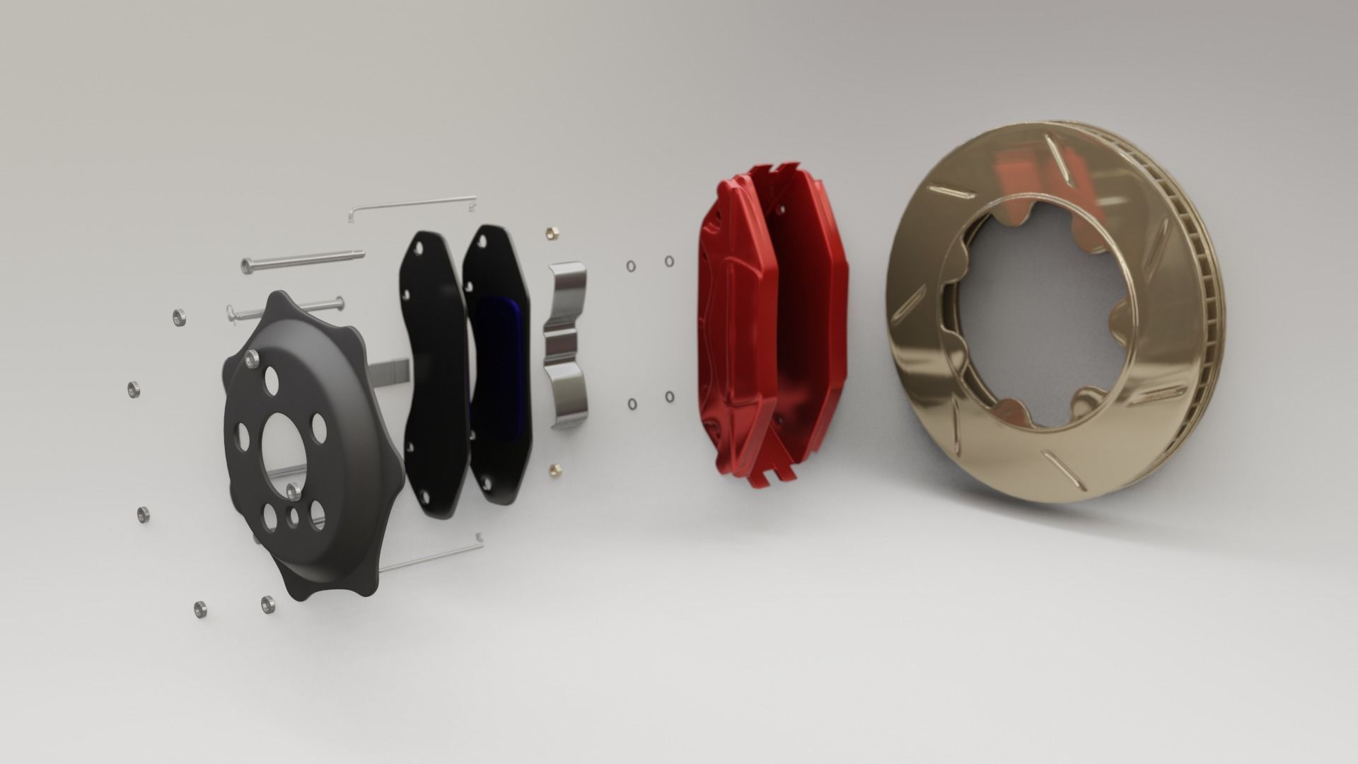 Brembo 4 pistom brake 3D model | CGTrader