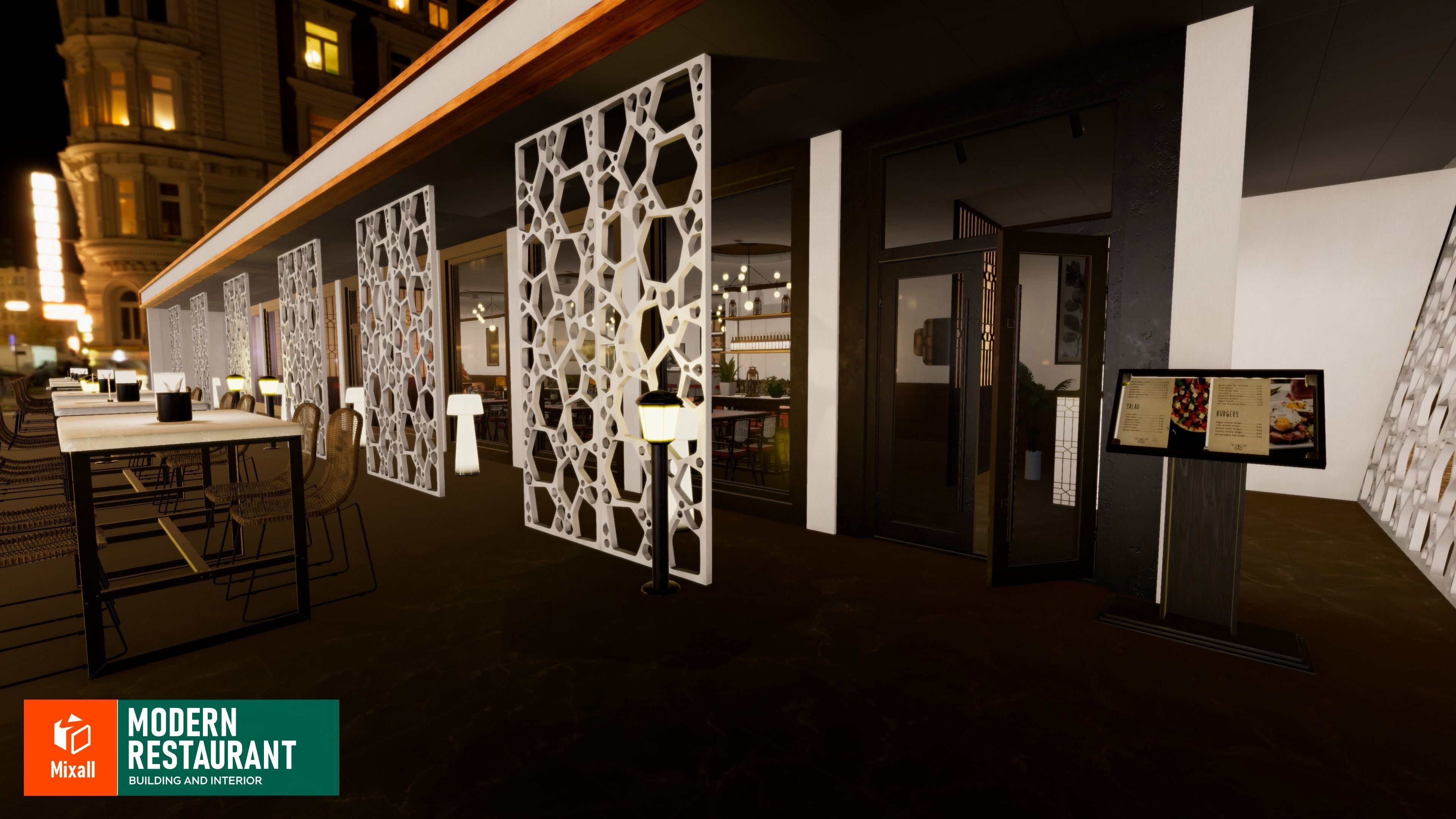 Modern restaurant - building and interior 3D model | CGTrader